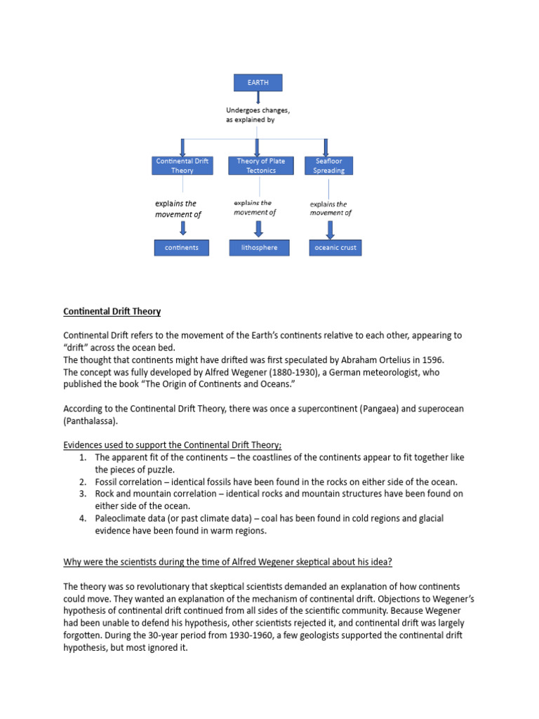 Continental Drift Seafloor Spreading | PDF | Plate Tectonics | Earth ...