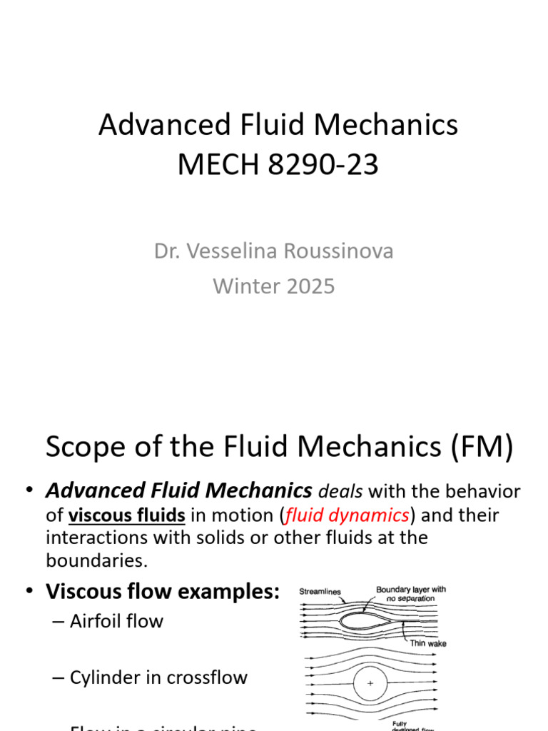 Advanced Fluid Mechanics W2025 Intro+Tensors | PDF | Fluid Dynamics | Turbulence