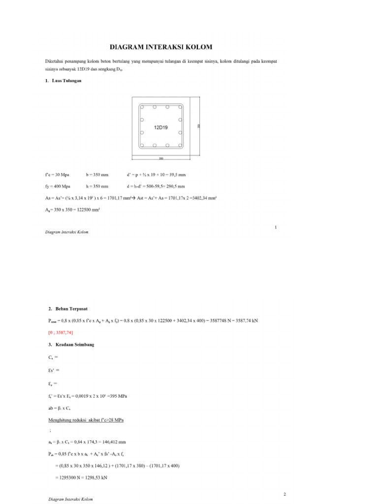 Contoh Diagram Interaksi Kolom Manual | PDF