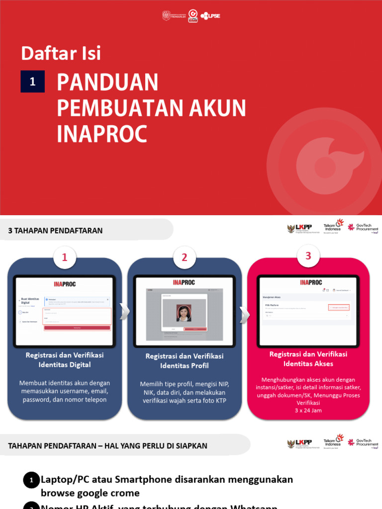 Panduan Akun INAPROC untuk ASN | PDF
