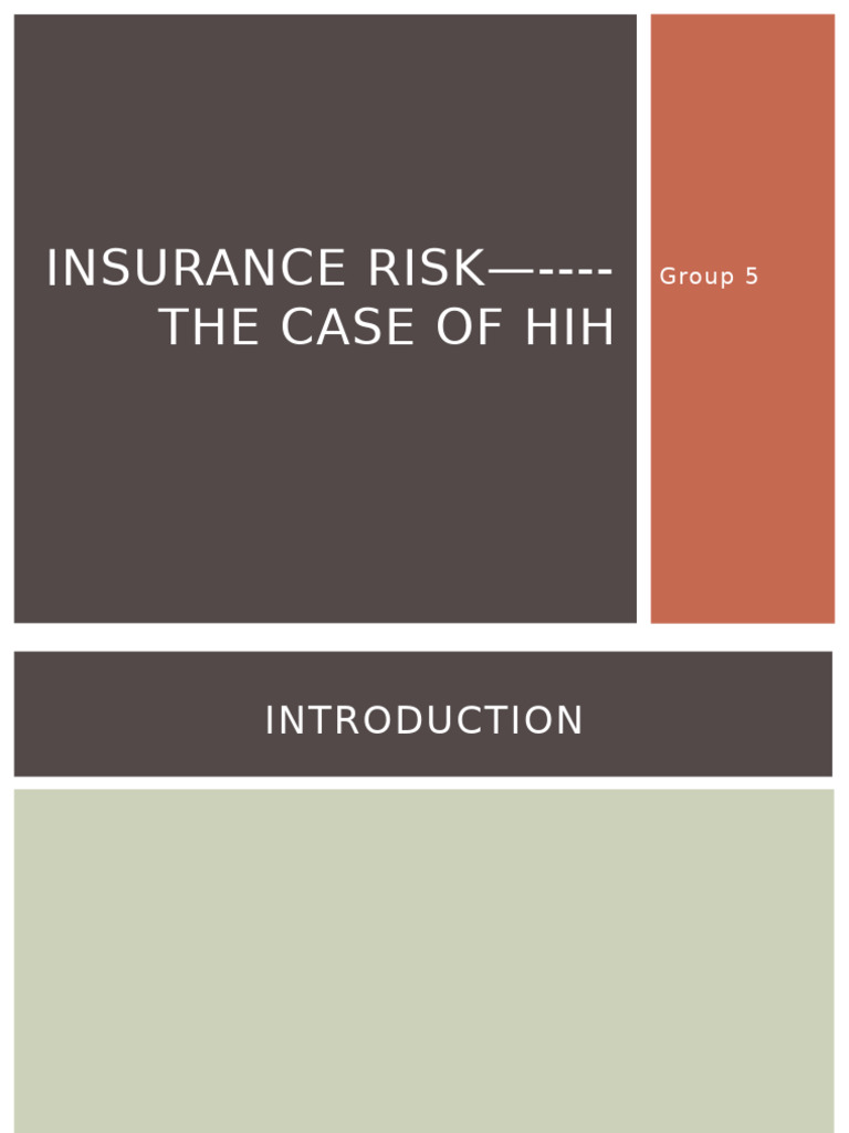 HIH Insurance Risk and Failure Analysis | PDF | Audit | Risk
