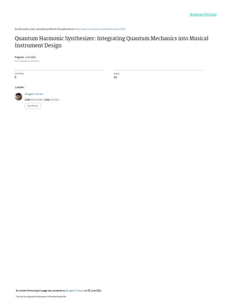 Quantum Harmonic Synthesizer: Integrating Quantum Mechanics Into ...