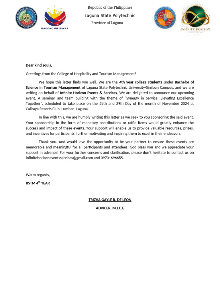 Quota Per Person Letter | PDF