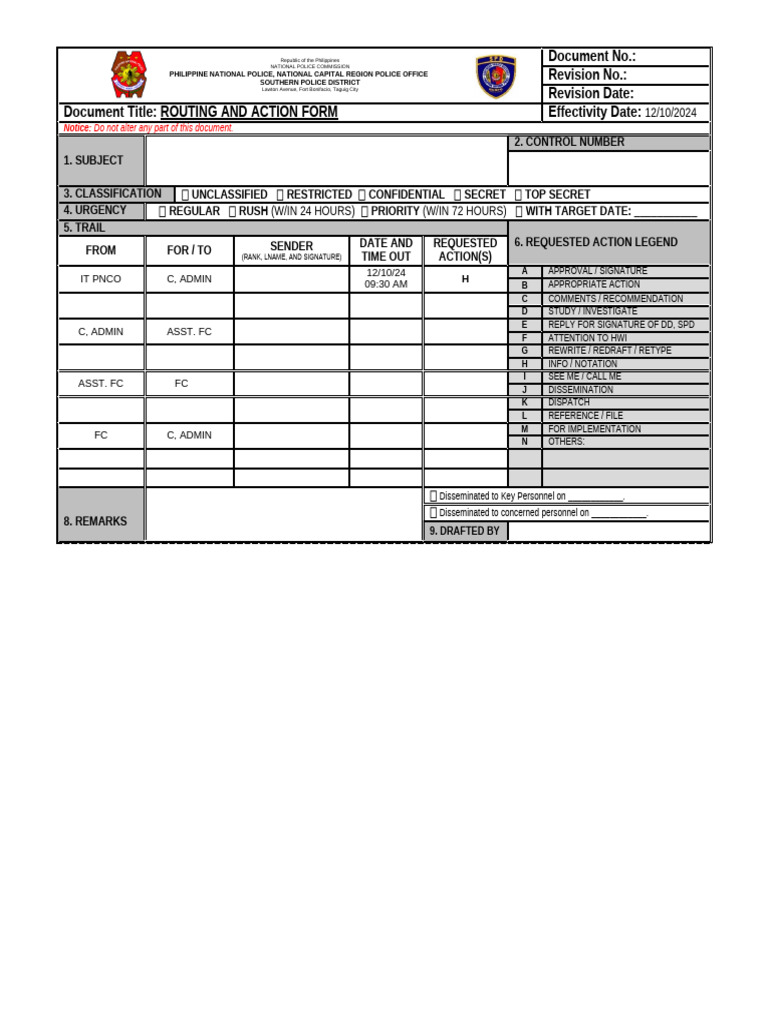 ROUTING SLI FORMAT | PDF | Classified Information | Civil Rights And ...