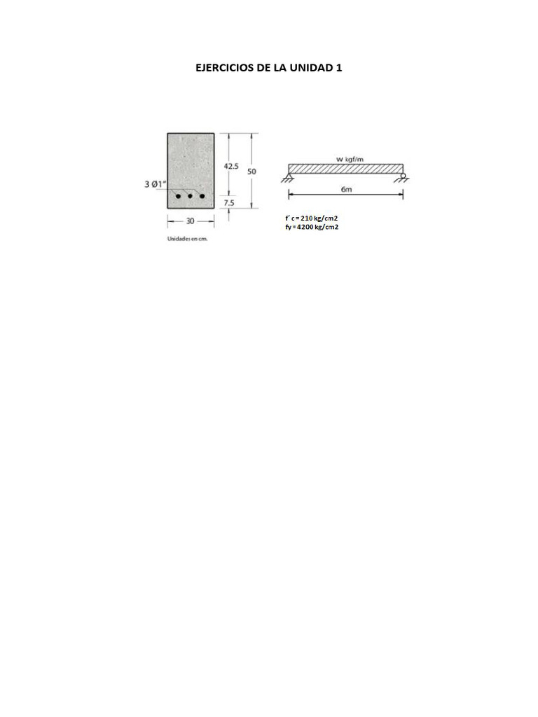 Ejercicios de La Unidad 1 | PDF | Viga (Estructura) | Hormigón