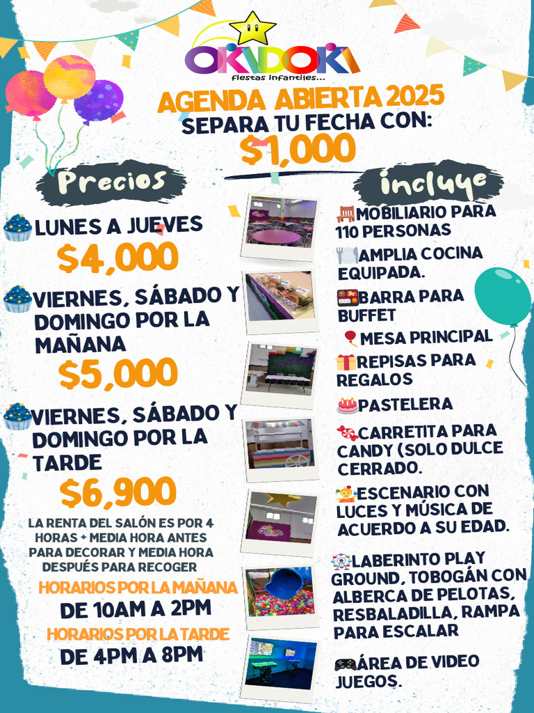 Información Completa - Salón Okidoki | PDF