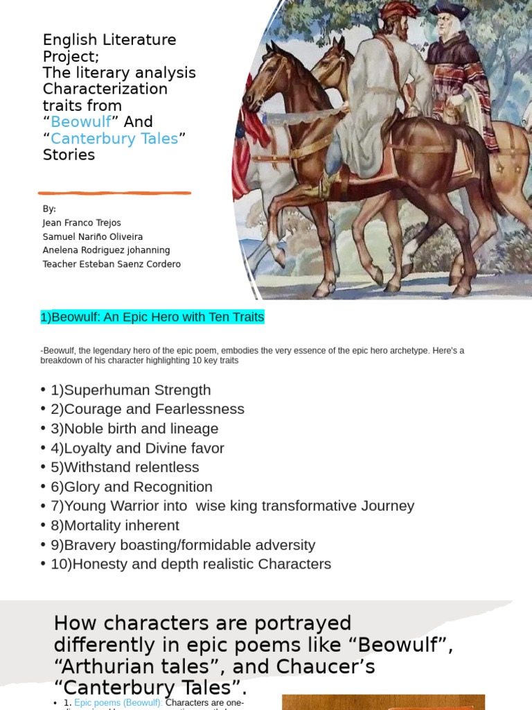 Character Analysis: Beowulf vs. Canterbury Tales | PDF | Beowulf | Hero