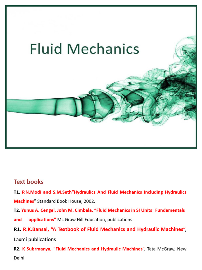 Fluid Mechanics: Key Concepts & Applications | PDF | Fluid Dynamics | Pressure