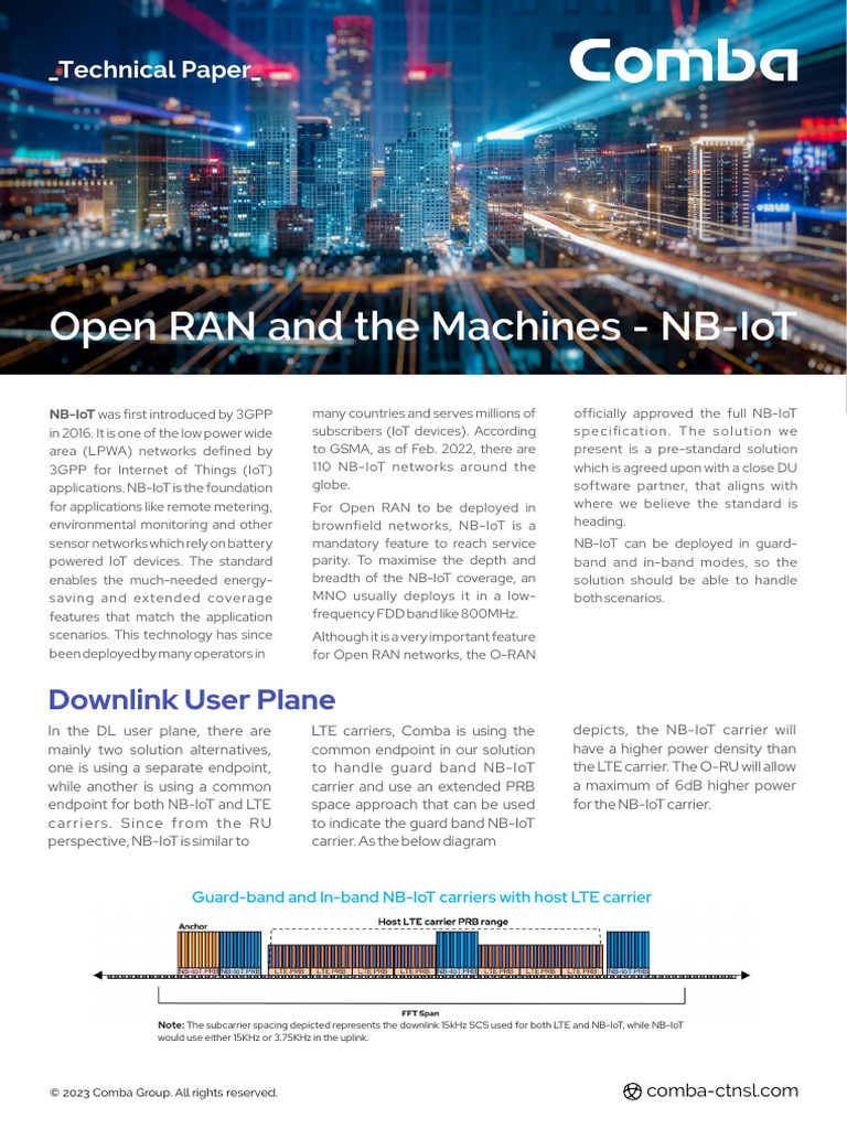 NB-IoT Deployment in Open RAN | PDF | Internet Of Things | Lte (Telecommunication)