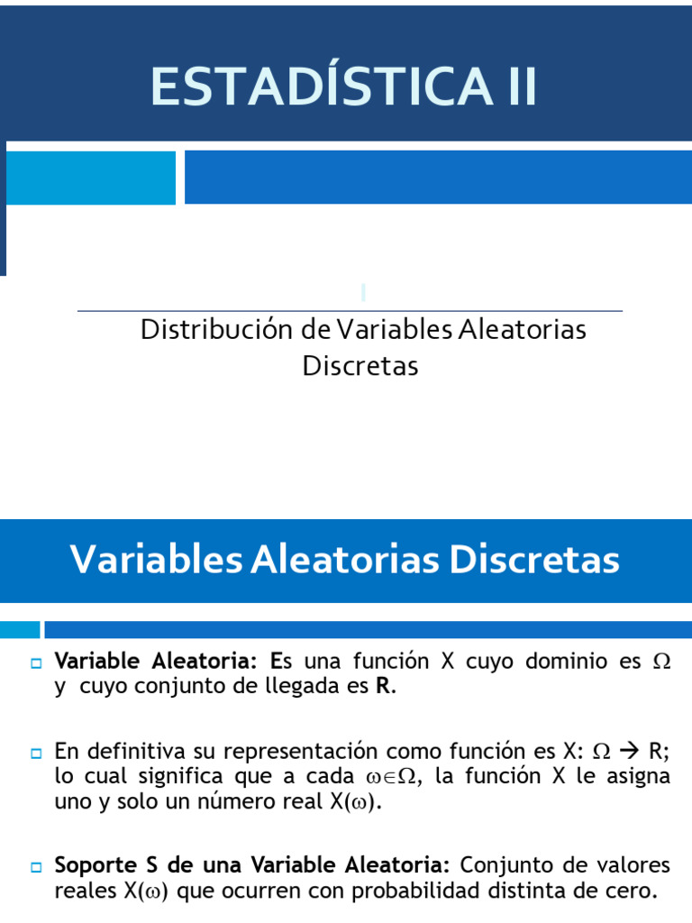 Distribución Variables Aletorias Discretas | PDF | Valor esperado | Variable aleatoria