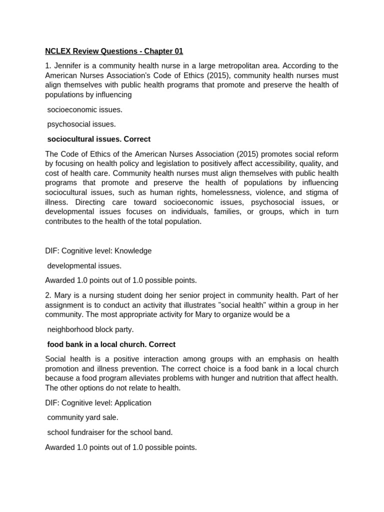 NCLEX Review Questions | PDF | Epidemiology | Preventive Healthcare