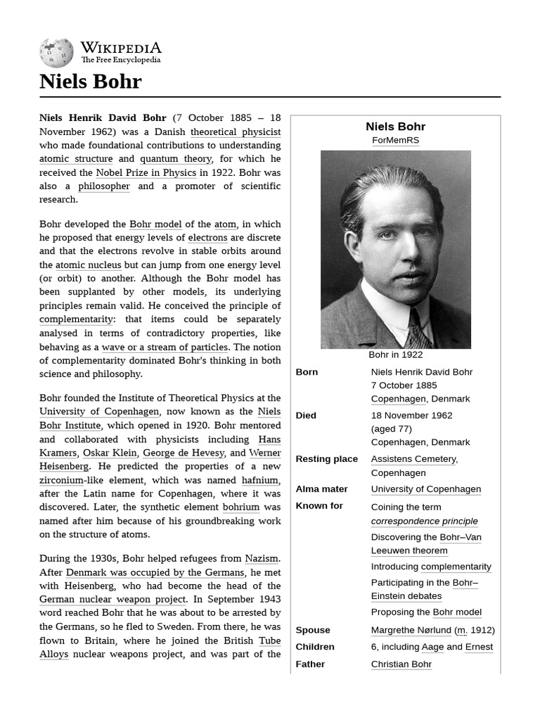Niels_Bohr | PDF | Niels Bohr | Quantum Mechanics