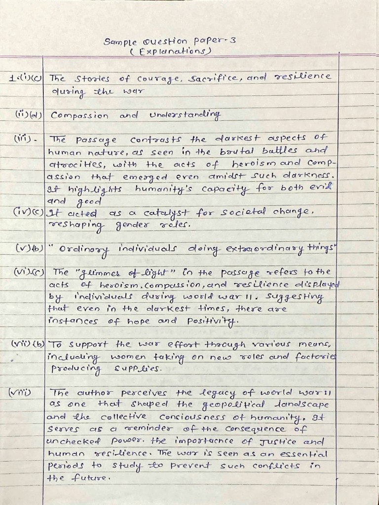Sample Question Paper 3 - English | PDF
