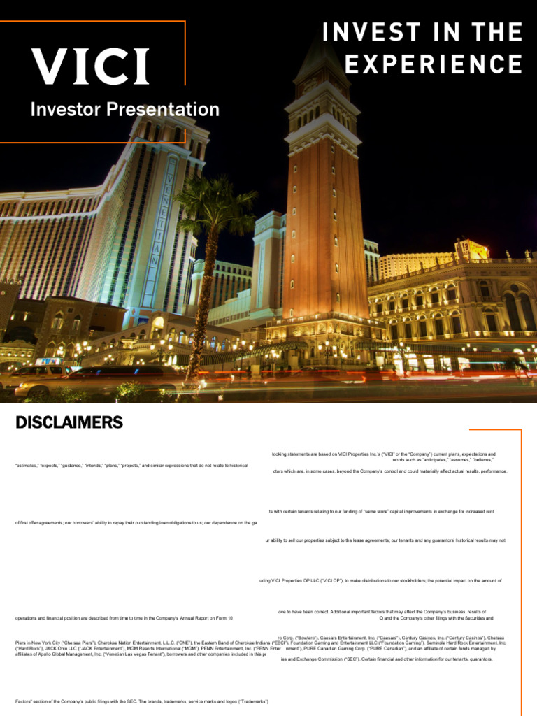 Vici Investor Presentation | PDF | Economies | Private Sector