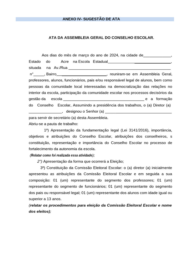 Anexo IV Ata Da Assembleia | PDF