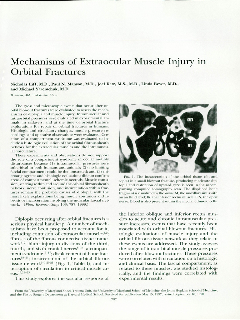 Mechanism of Extraocular Muscle Injury in Orbital Fractures | PDF