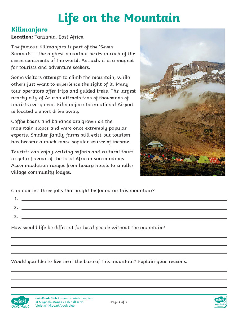 T TP 2548692 Mountain Jobs and Lifestyles Reading Activity - Ver - 3 ...