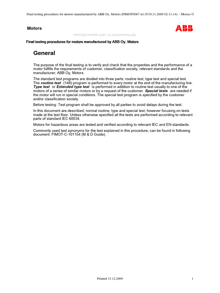 ABB Motor Specification | PDF | Electric Motor | Electrical Engineering