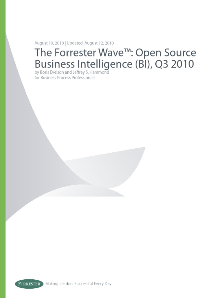The Forrester Wave - Open Source Business Intelligence (BI) Q3 2020 | PDF | Business ...