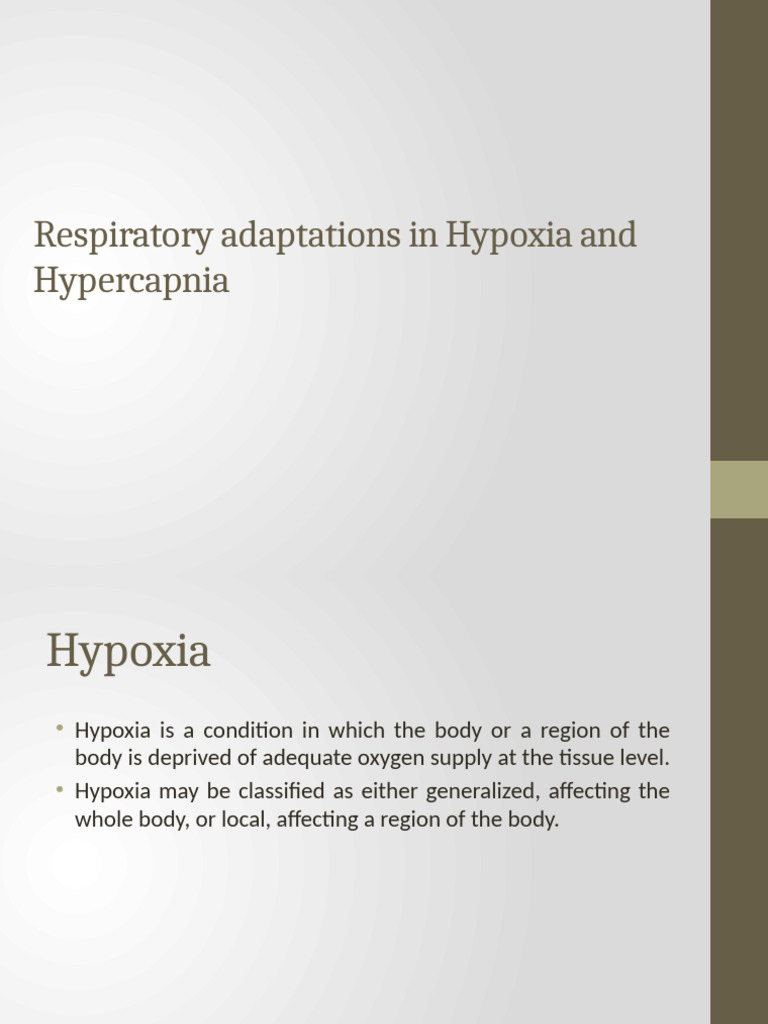 Respiratory Adaptations in Hypoxia and Hypercapnia | PDF | Breathing ...
