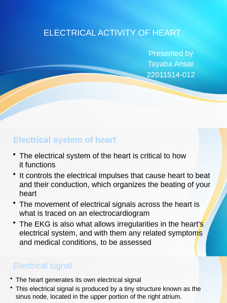 Electrical Activity of Heart | PDF | Heart | Atrium (Heart)