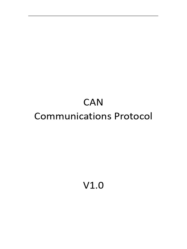 CAN Communications Protocol V1.0 | PDF | Bit | Battery Charger