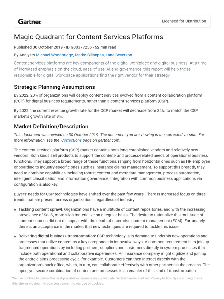 Hyland OnBase Gartner Reprint - 2019 | PDF | Software As A Service | Cloud Computing