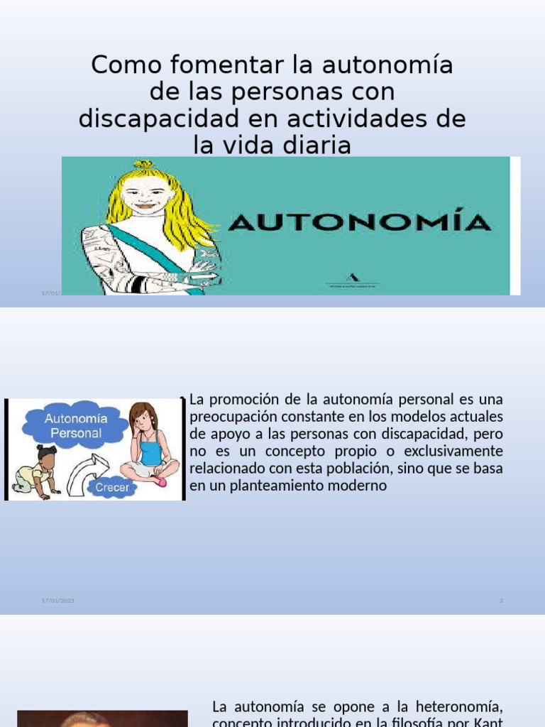 Fomentar la autonomía en discapacidad | PDF | Invalidez | Autonomía