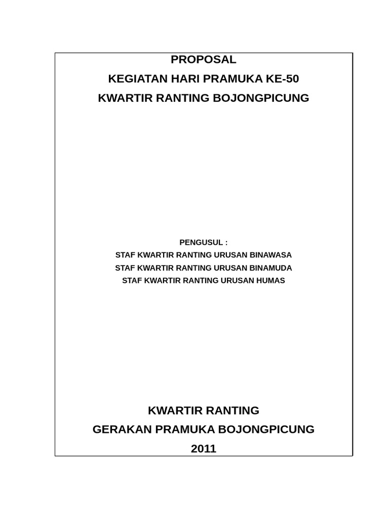 PROPOSAL Kegiatan Hari Pramuka | PDF