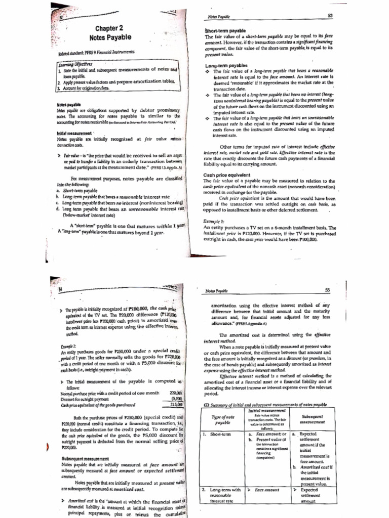 Chapter 2 - Note Payable | PDF