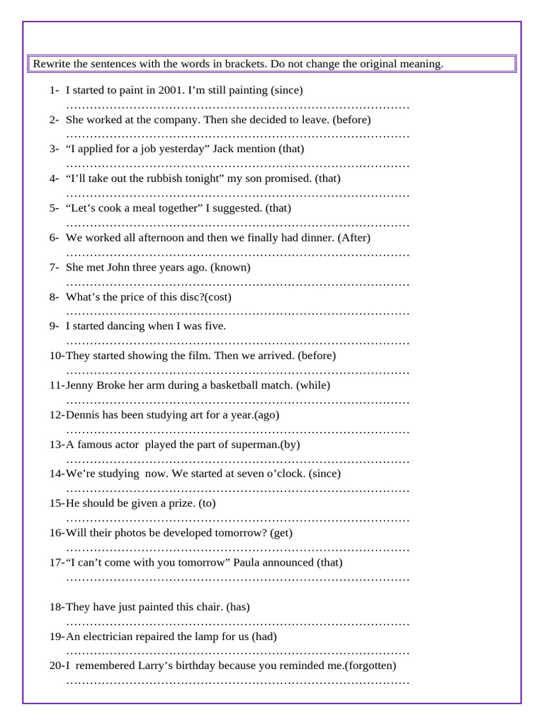 Rewrite-Sentences 88357 | PDF