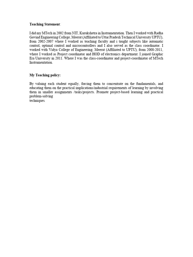 Teaching Statement | PDF