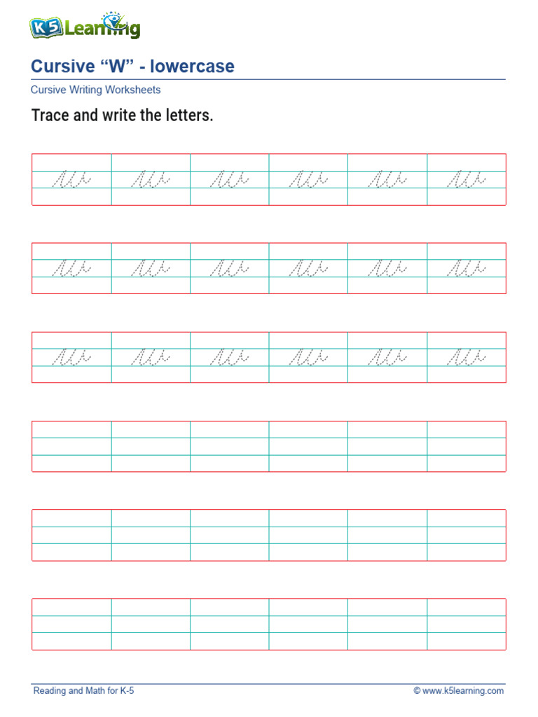 Cursive Letter w Lowercase | PDF
