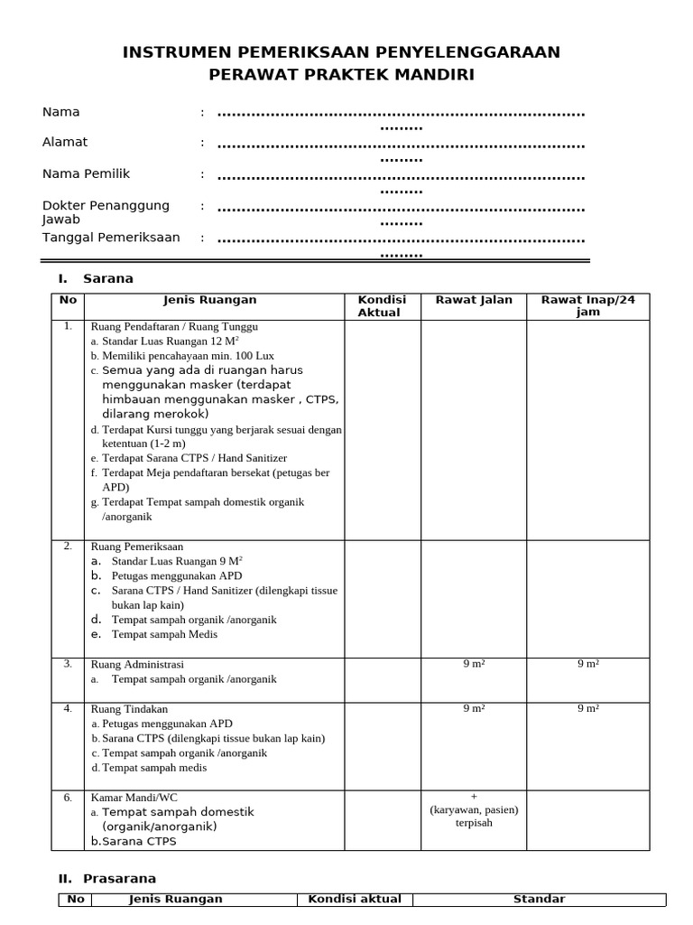 Form IKL Perawat Mandiri | PDF