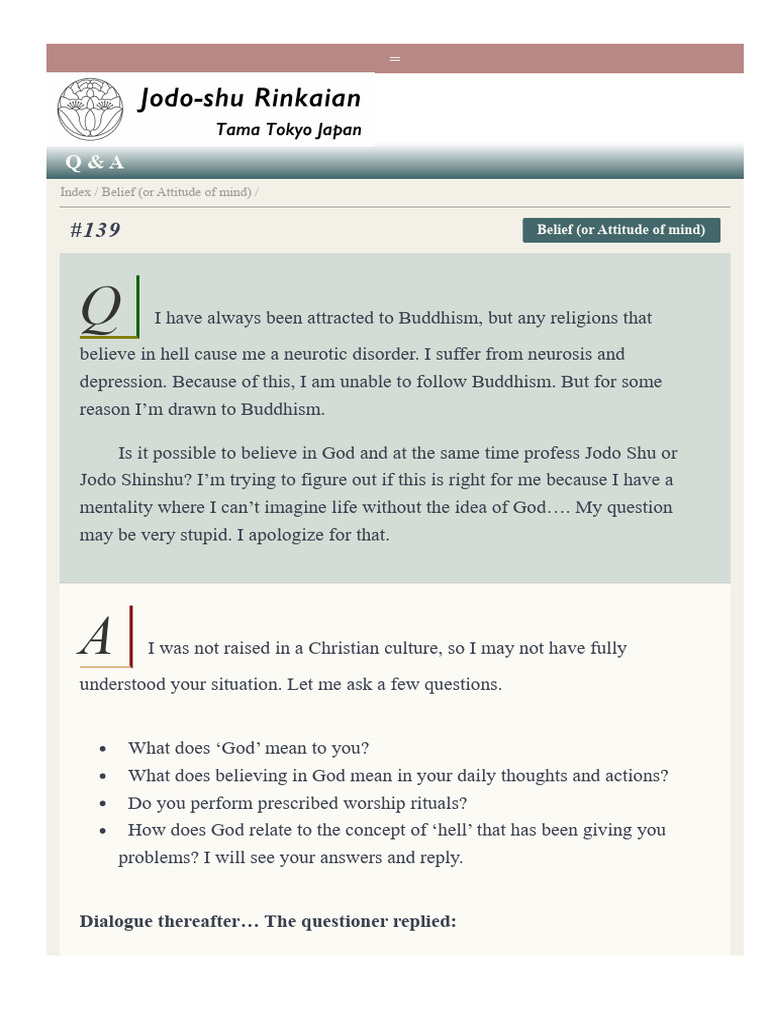 About God and Hell - Rinkaian Jodo Shu | PDF | God | Religious Belief ...