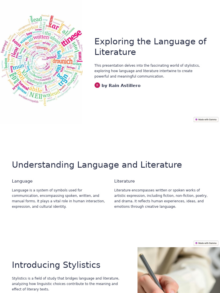 Language and Literature: A Stylistic Exploration | PDF | Linguistics ...