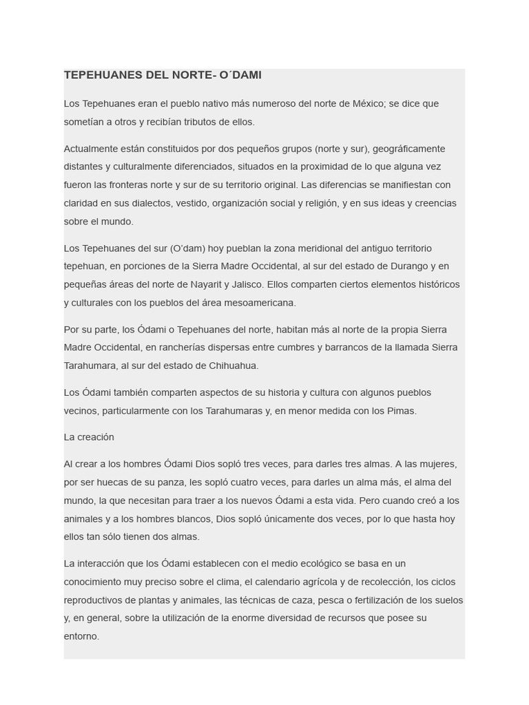 Tepehuanes | PDF
