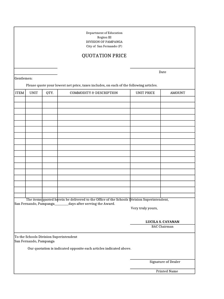 Pampanga Education Quotation Summary | PDF