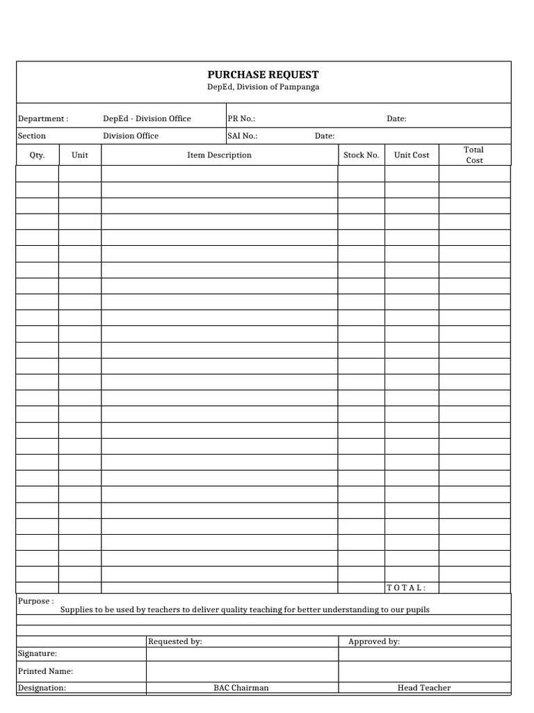 Purchase Request | PDF