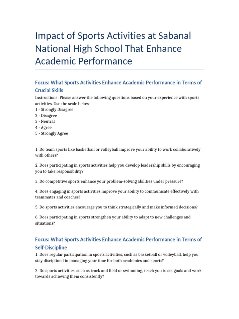 Enhancing Academic Performance Through Sports | PDF | Sports | Disciplines