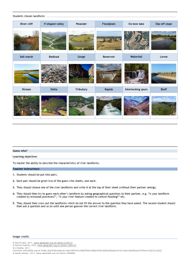 Guess Who River Landforms | PDF