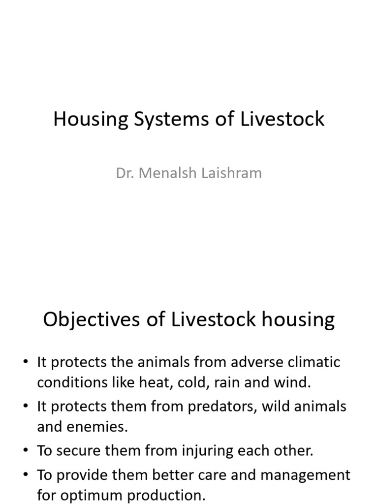 Housing Systems of Livestock | PDF | Roof | Cattle