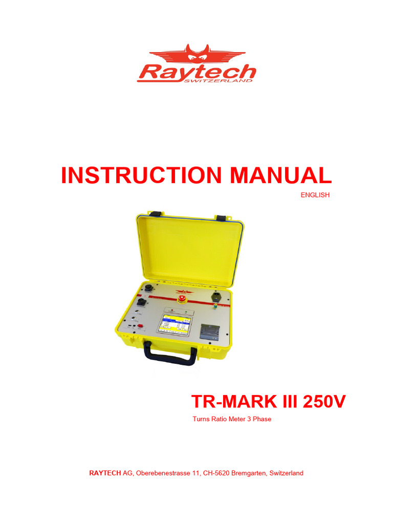 TR-MARK III 250V user manual (turns ratio tester) | PDF | Transformer ...