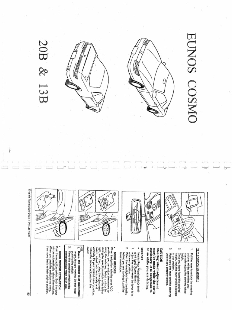 Eunos Cosmo Owners Manual | PDF