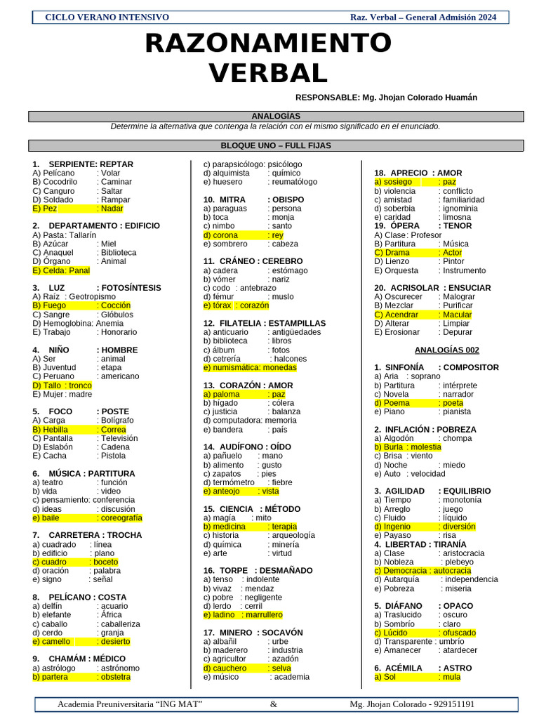 RV - 07 - Analogías 1 - Ing Mat | PDF