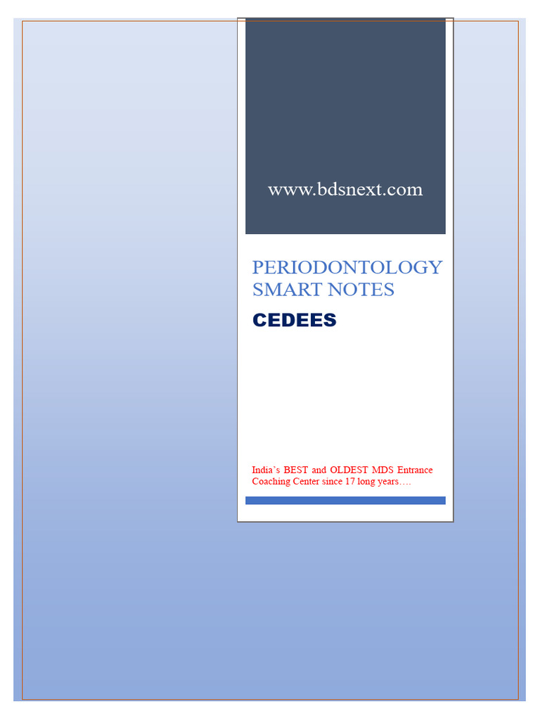 CEDEES Smart Notes Perio | PDF | Periodontology | Medical Specialties