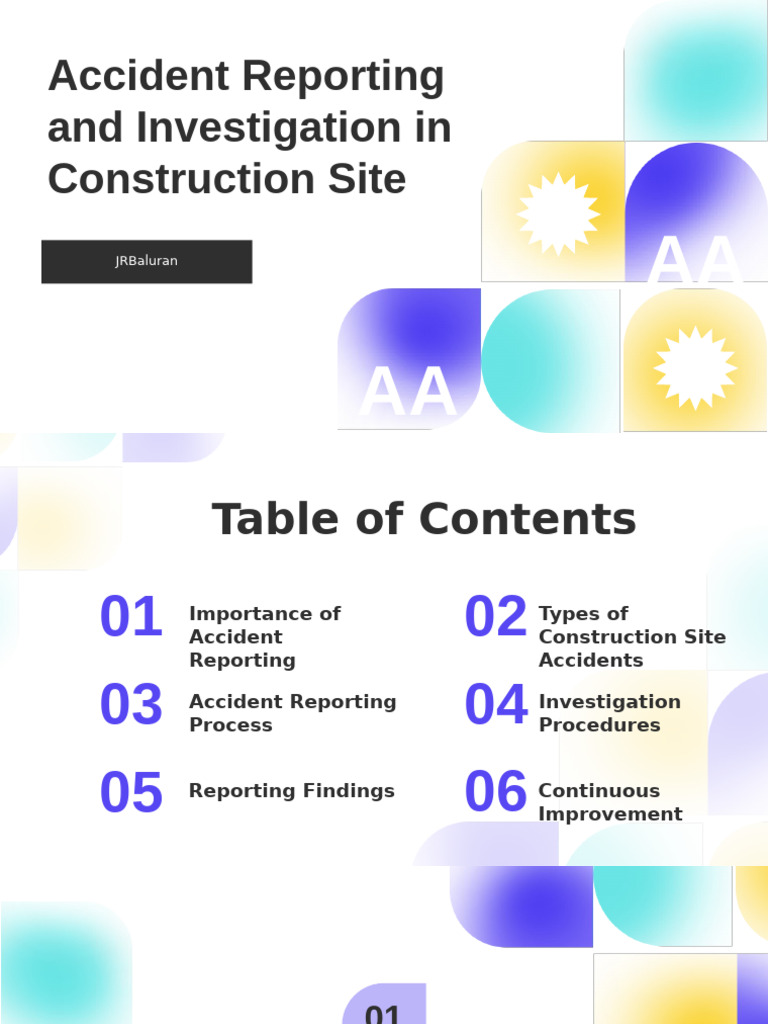 Accident Reporting and Investigation in Construction Site | PDF ...