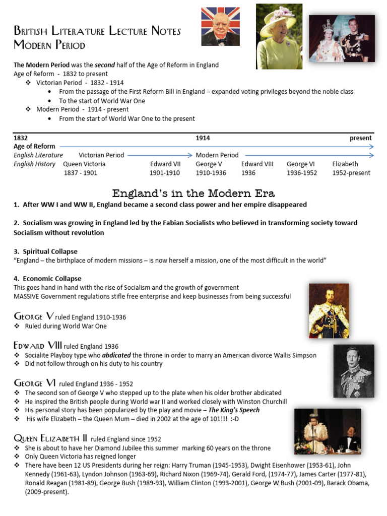 British Literature: Modern Period Overview | PDF | C. S. Lewis | G. K ...