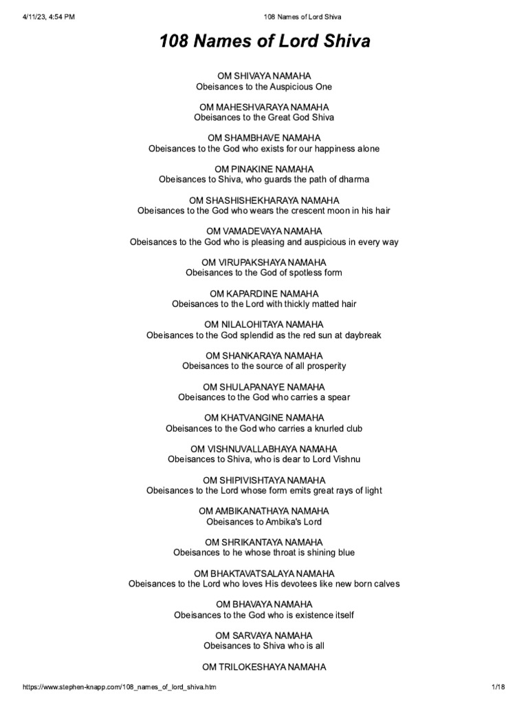 Lord Shiva - Prayers | PDF