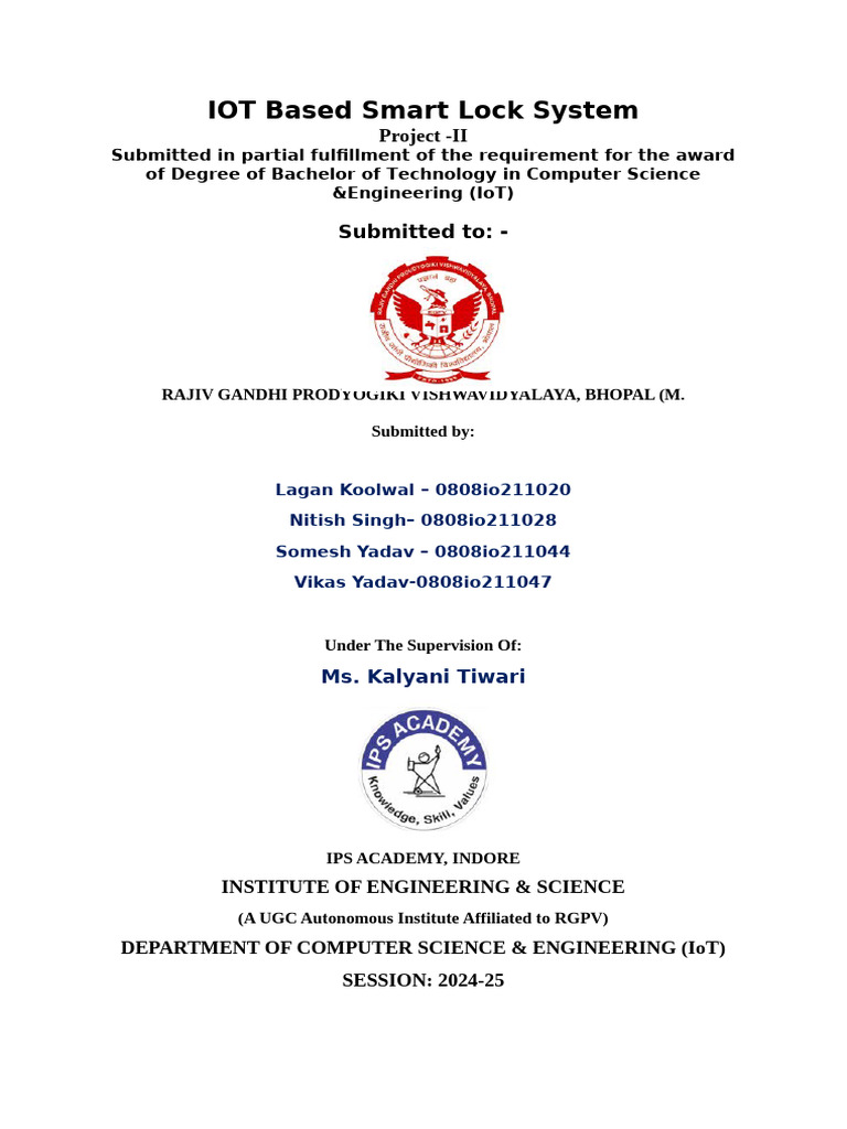 IOT Based Smart Door Security System | PDF | Access Control | Internet Of Things